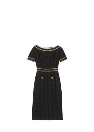 Gucci Black Boucle Shift Dress Size M