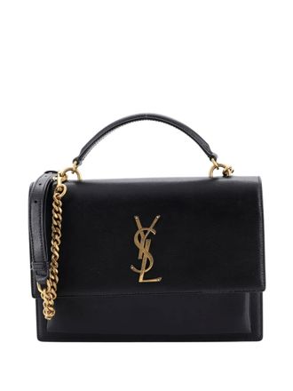 Saint Laurent Sunset Top Handle Leather Medium shoulder bag - Noir