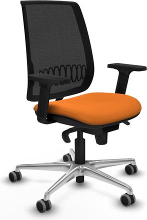 Piqueras y Crespo B&uuml;rostuhl mit 2D-Armlehnen, h&ouml;henverstellbare Lendenwirbelst&uuml;tze, mit 5 Positionen und eingespritztem Schaum. Mit Rollen von 65 mm, Parkett, Schwarz/O