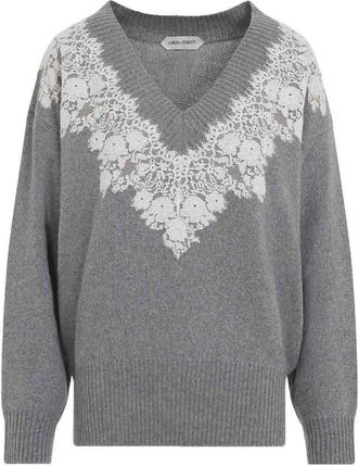 Alberta Ferretti V-Pullover - Beige