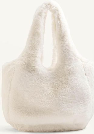 Oysho Shopper aus Kunstpelz in Ecru-Neutral