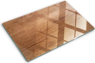 Tulup Tulup - Planche de cuisine, couvre plaque, verre planche d&eacute;couper, verre tremp&eacute; - 80 x 52 cm - Bois