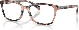 Ray-Ban Rb5362 Optics Opal Pink Havana Fassung Klar Glas Polarisiert 52-17