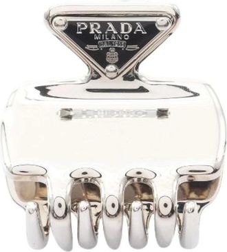 Prada Pre-owned Acciaio+Smalto Accessoire de cheveux en acier inoxydable - Femme - Pre-owned - Gris - Taille: ONE Size