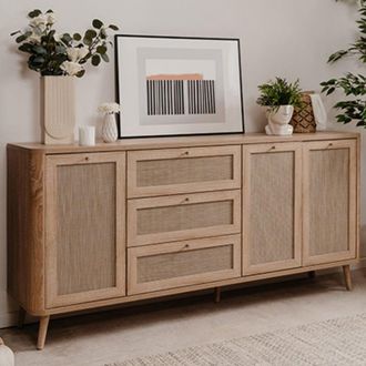 Calicosy Calicosy - Buffet 175x40x84 cm avec cannage naturel - mabay