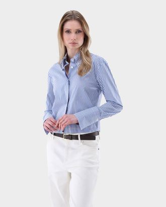 van Laack Hemdbluse gestreift und kurz geschnitten