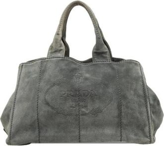Prada Sac cabas en daim Pre-owned - Femme - Pre-owned - Gris - Taille: ONE Size