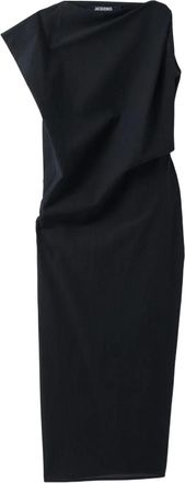 Jacquemus draped midi dress - Schwarz