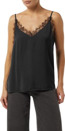 Comma Satintop mit Spitzen-Details und verstellbaren Trägern