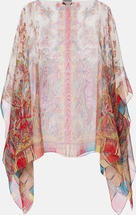 Etro Cape en soie &agrave; motif cachemire