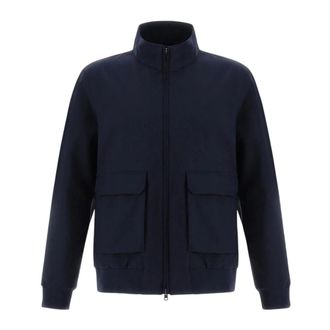 Herno Blaue Jacke mit Rei&szlig;verschluss und Stehkragen - - Jackets - Herren - Blau - 2XL