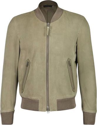 Tom Ford Homme, Vestes, Vert, Taille: XL Bomber en daim