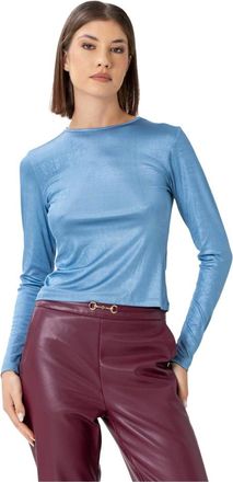 Kocca Femme, Tops, Bleu, Taille: 44 FR Soft Shiny Slim Fit Sweater