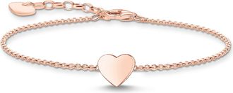 Thomas Sabo Thomas Sabo Armband Herz Recyceltes 925 Silber, 18k Rosé-Vergoldung, 16-19 cm, A2044-415-40-L19V