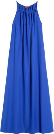 Max Mara Femme, Robes, Bleu, Taille: 38 FR Maxi Poplin Dress