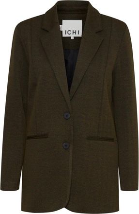 Ichi Ichi - Ihkate Blazer Jacquard Oversize - Femme - Vestes - Vert - Taille: 36 FR