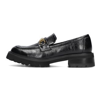Twinset Schwarze Leder-Look Loafers Damen - - Shoes - Damen - Schwarzk - 38 EU