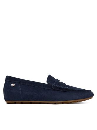 Tommy Hilfiger Mokassins Flag Soft Suede Driver Loafer FW0FW08558 Dunkelblau