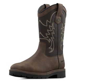 Lugz Homme Cowboss Bout en acier, Marron fonc&eacute;/caf&eacute;/noir, 44.5 EU