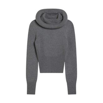 Alaia Skulpturaler Hood-Pullover - - Knitwear - Damen - Grau - S