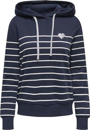 Only Sweat Adelle Navy Blazer Cloud Dancer/EMB. Heart (Silver) XL