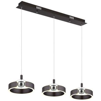 Globo Lighting Globo Lighting - H&auml;ngelampe Pendellampe Wohnzimmerlampe Kristall Ringe bronze geb&uuml;rstet led 125cm