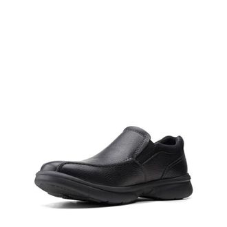 Clarks Chaussures Bradley Step pour Hommes, 45.5 EU Large, Black Tumbled Leather