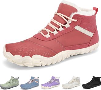 Saguaro Barfuss Schuhe Damen Winter Barfu&szlig;schuhe Damen Wasserabweisend Barfu&szlig; Winterschuhe Warm Gef&uuml;ttert Winterstiefel Bordeaux, Gr.37