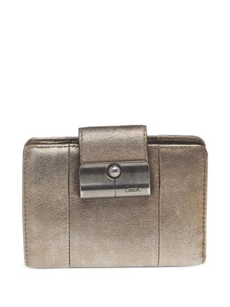 Coach portefeuille en cuir &agrave; effet m&eacute;tallis&eacute;