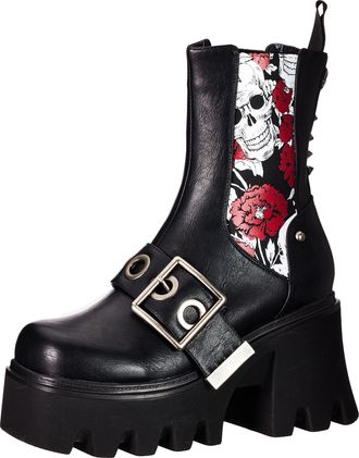 Lamoda Damen Timeless Ankle Boot, Black Skull, 36 EU