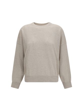 Brunello Cucinelli Cashmere with Monili Chain Sweater - Beige