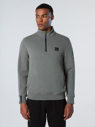 North Sails Sweatshirt Piqu&eacute; Scuba Stoff mit halbem Rei&szlig;verschluss
