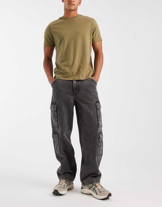 Levi's 578 - Jean cargo en denim - Noir d&eacute;lav&eacute;