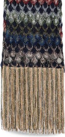 Missoni Metallic Zigzag Knit Scarf - Blue