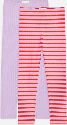 Arket Gerippte Jersey-Leggings 2er-Set -Lila