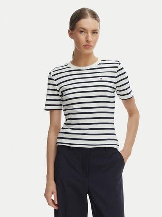 Tommy Hilfiger T-Shirt New Cody WW0WW40587 Wei&szlig; Slim Fit