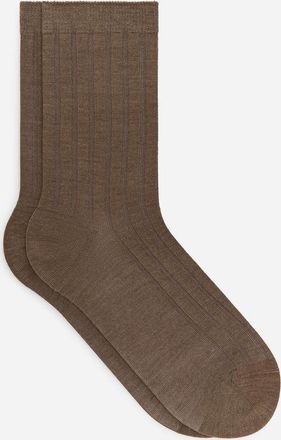 Arket Gerippte Socken Aus Seidenmischung -Grau