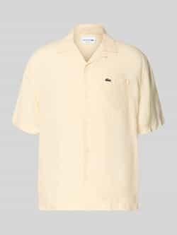 Lacoste Relaxed Fit Leinenhemd mit Resortkragen