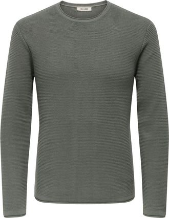 Only & Sons Herren Pullover ONSERIC REG 12 STRUC Crew Knit - Regular Fit S-XXL, Größe:XXL, Farbe:22029952 Castor Gray