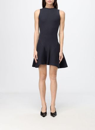 Alaia Schulterfreies A-Linien-Mini-Strickkleid aus gerippter Wollmischung von