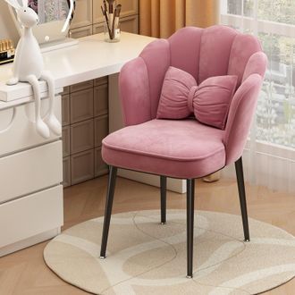 Generic Schminkstuhl, Polsterstuhl mit R&uuml;ckenlehne und Rutschfester Fu&szlig;st&uuml;tze - bequemer Schminkhocker f&uuml;rs Schlafzimmer