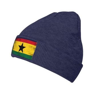 Generic Anti-Transpiration Bonnet Tricot&eacute;, Drapeau ghan&eacute;en Vintage Fiert&eacute; ghan&eacute;enne, Chaud Chapeau dhiver Tricot&eacute;, Bonnets en Tricot pour Cyclisme, Ski, Femme