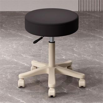 Generic Hocker H&ouml;henverstellbar Mit Fu&szlig;st&uuml;tze &middot; Drehhocker 360&deg; Drehbar &middot; B&uuml;rohocker & Friseurhocker &middot; Rollhocker Mit R&uuml;ckenlehne Aus PU-Leder &middot; Arbeitshocker