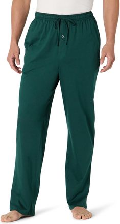 Amazon Essentials Herren Pyjamahose aus Baumwollstrick, Dunkelgrün, XXL