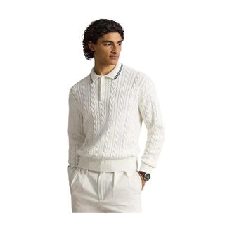 Polo Ralph Lauren Pullover im Kabelstrick-Design - - Tops - Herren - Wei&szlig; - M