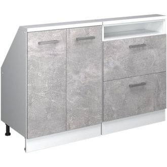 Vicco Ensembles de meuble de rangement sous pente Rion, B&eacute;ton/blanc, Lot de 2, Vicco