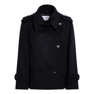 Max Mara Eleganter Wollmantel - - Jackets - Damen - Blau - 2XS