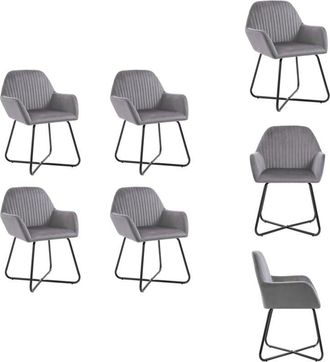 vidaXL Vidaxl - Chaises à manger lot de 4 gris velours - Chaise De Salle à Manger - Chaises Design - Chaises Modernes - Fauteuil Repas - Velours