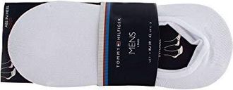 Tommy Hilfiger Footie Chaussettes, Blanc, 39/42 (Lot de 2) Homme