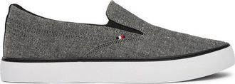 Tommy Hilfiger Sneakers aus Stoff Harlem Core Ii Slip On Chambray FM0FM05819 Grau